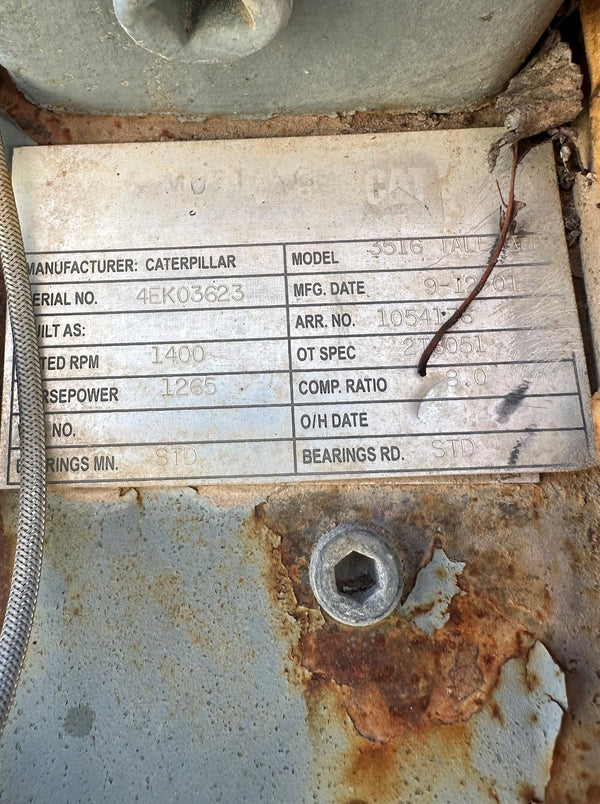 J&R Industrial Engine Service | 1265 HP 1400 RPM - CAT G3516 Natural ...